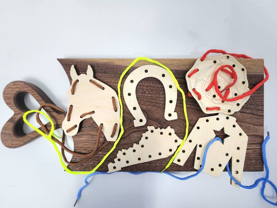 Kentucky Derby Wood Lacing Cards - Montessori - Dexterity - Educational ...