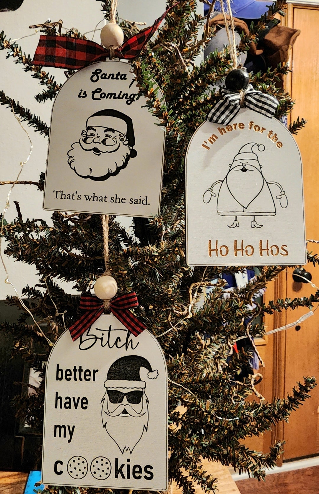 Bad Santa Ornaments - Christmas - Naughty Santa- Funny Gift Exchange ...