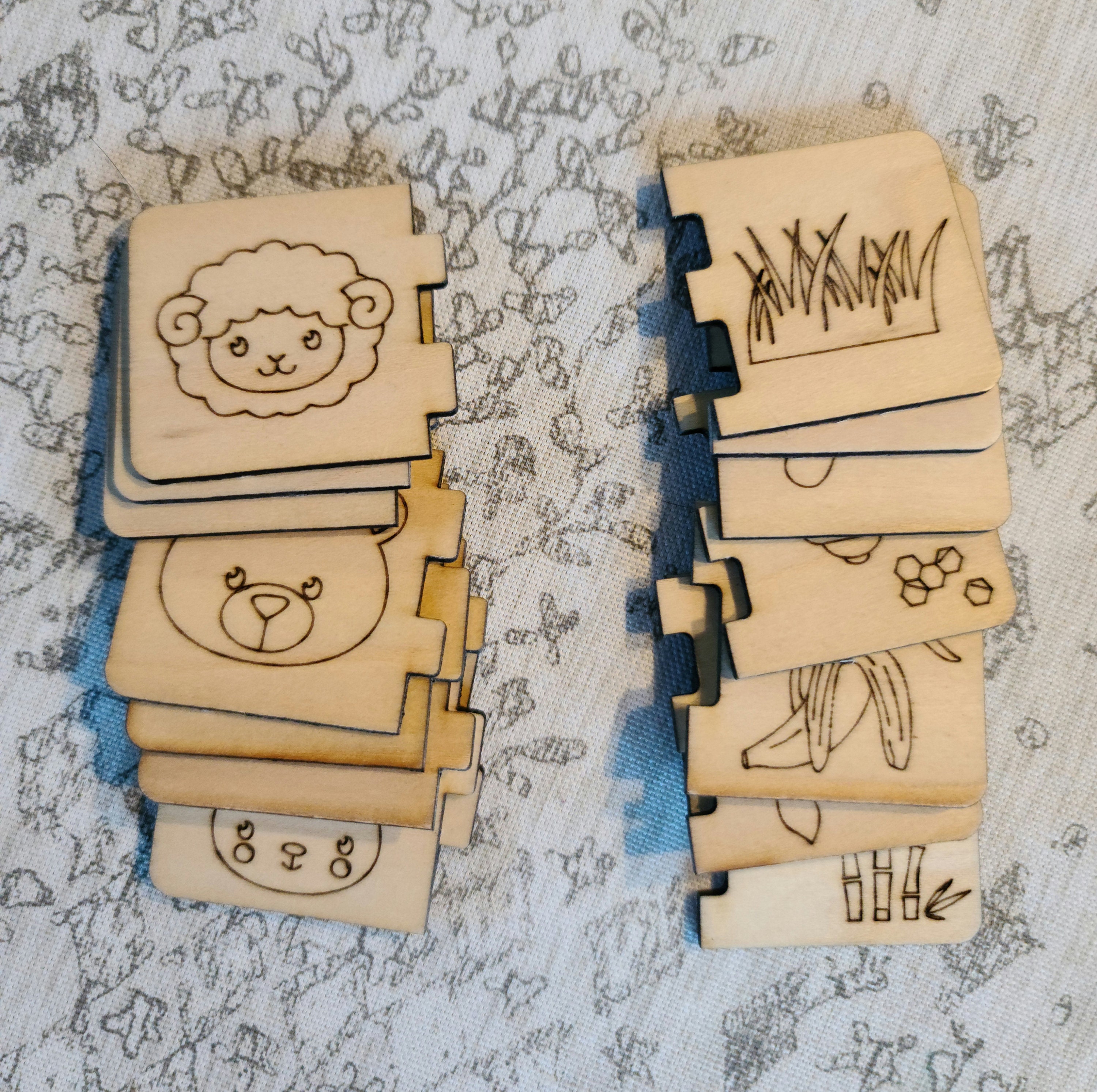 Wooden Animal Matching Game - Puzzle -food Source - Montessori ...