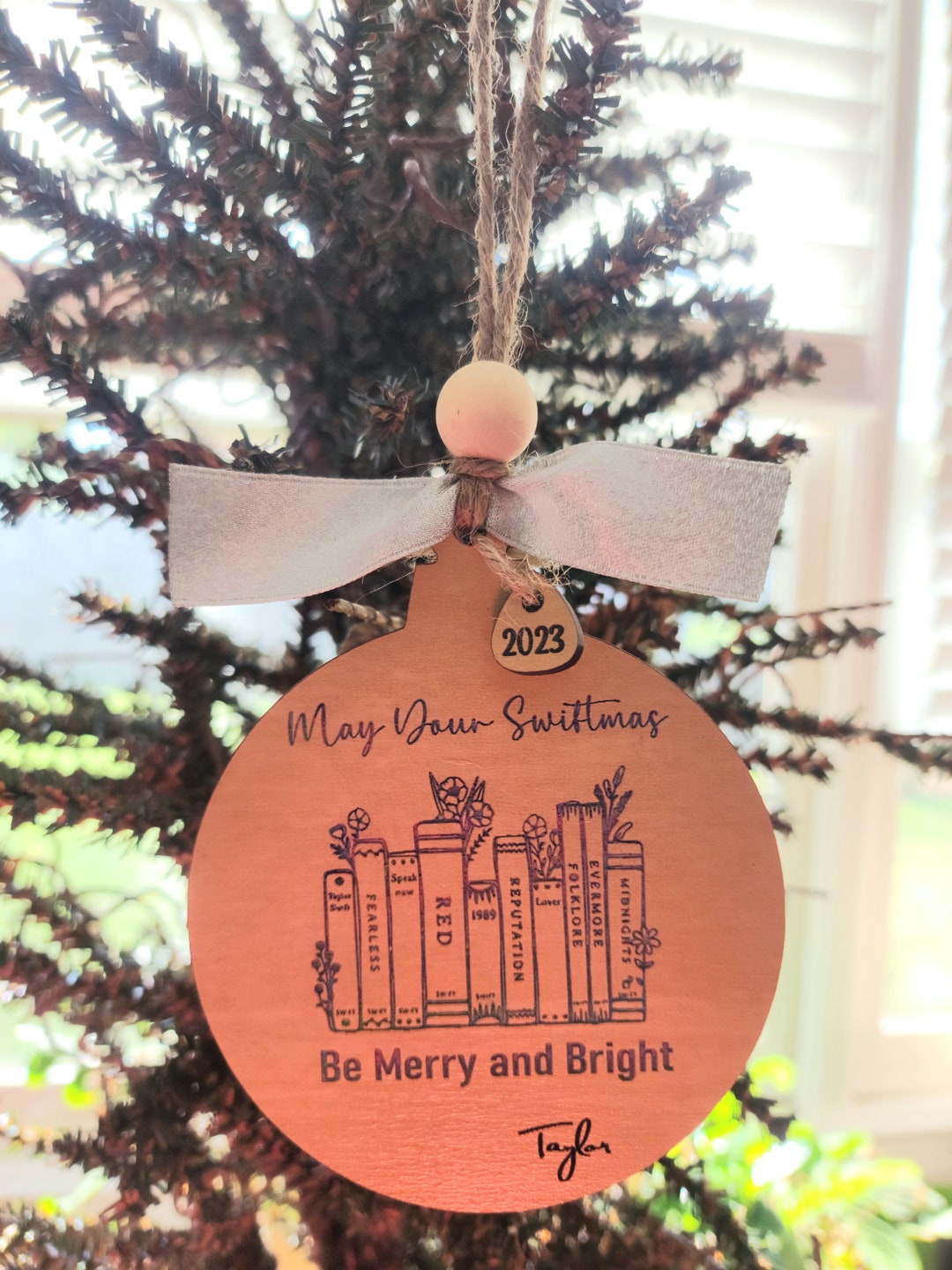 Taylor Swift Ornament - Christmas - Swiftmas - Book Stack - Swifties ...
