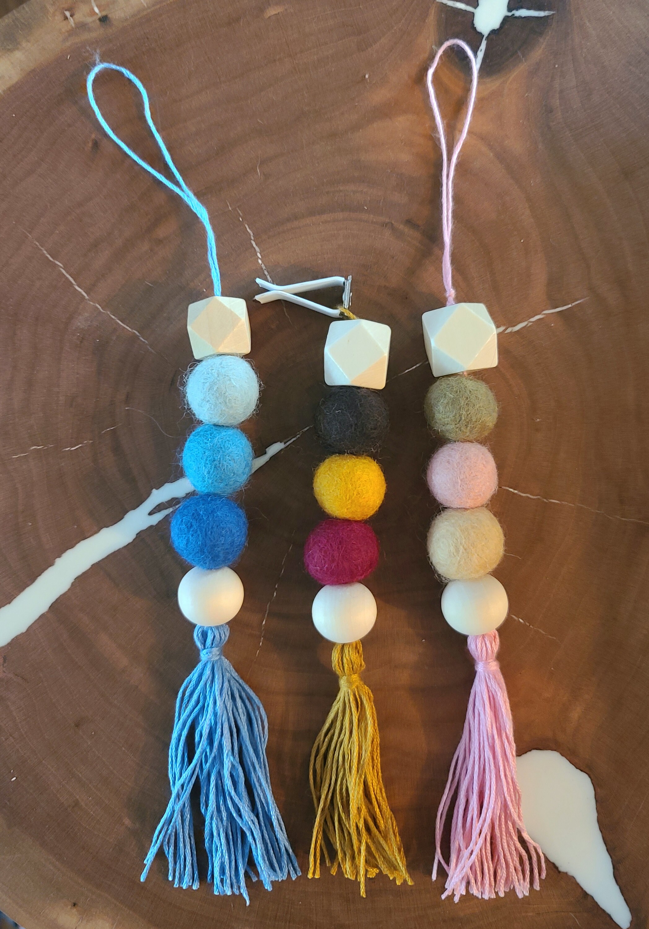 Essential Oil Car Diffuser Boho Wool Felt Ball Handmade Passive ...