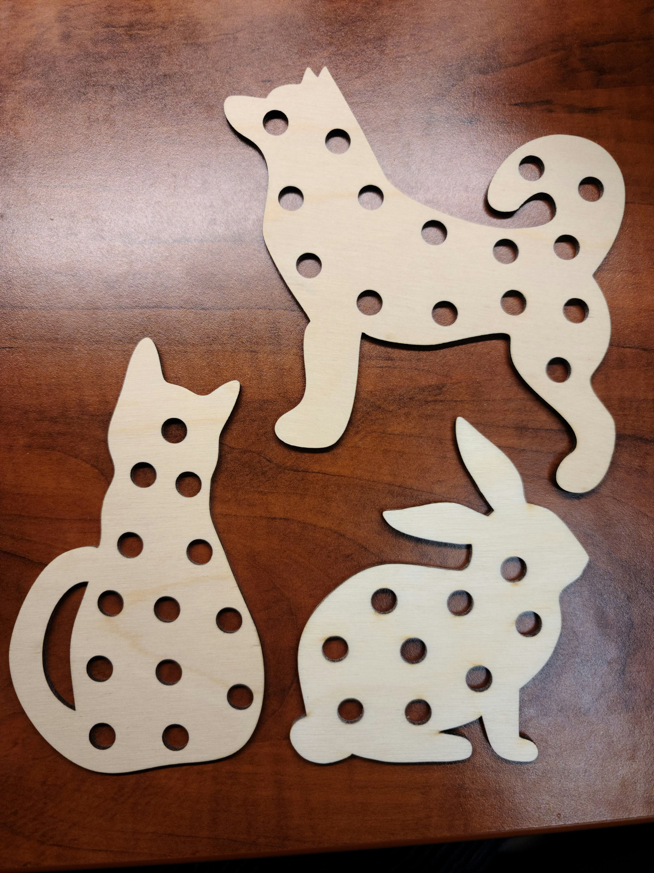 Animal Wood Lacing Cards Montessori Dexterity - Etsy