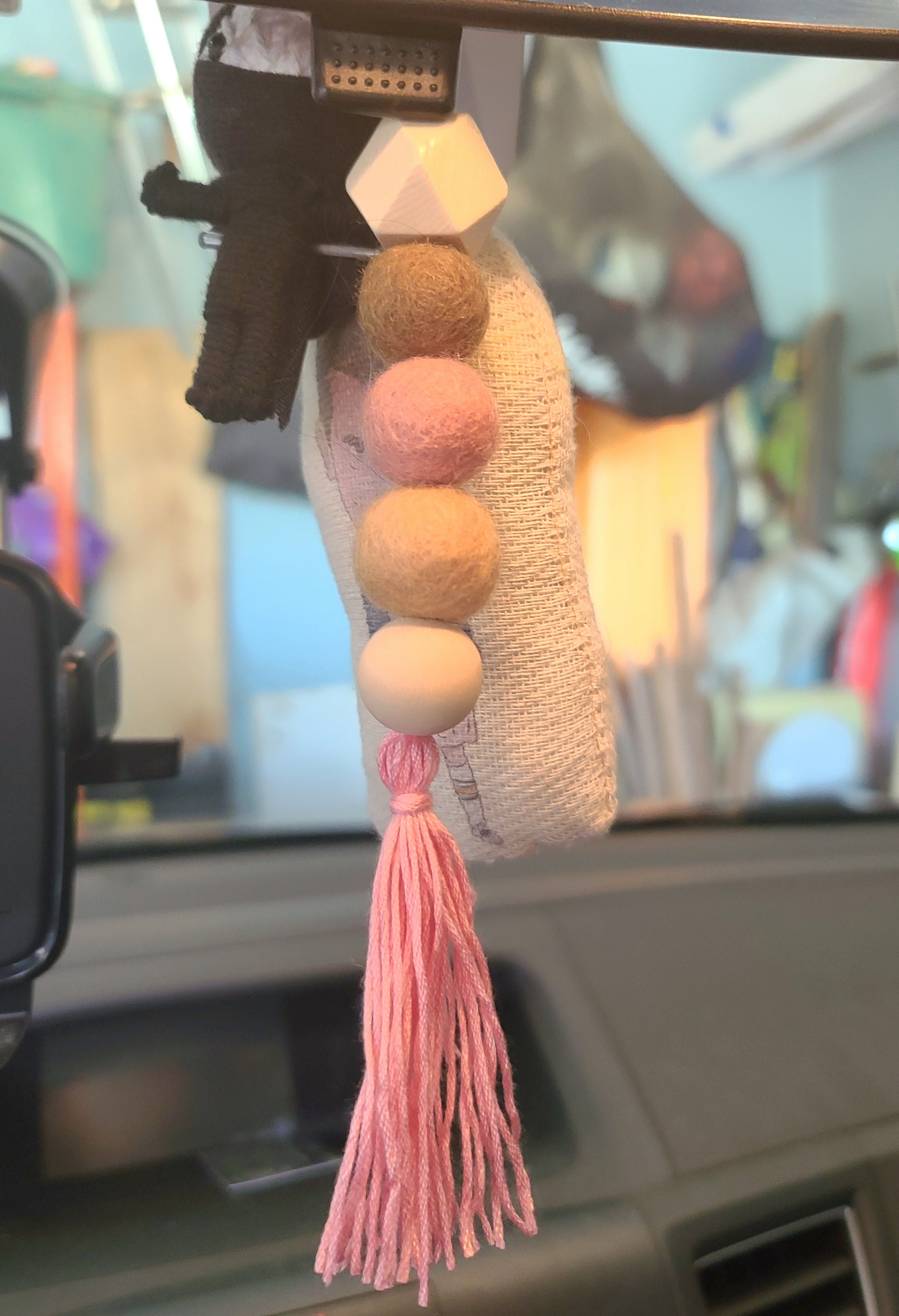 Essential Oil Car Diffuser Boho Wool Felt Ball Handmade Passive ...