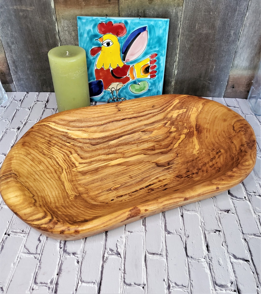 Rustic Ash Wooden Dough Bowl / Handmade Wooden Fruit Bowl / - Etsy