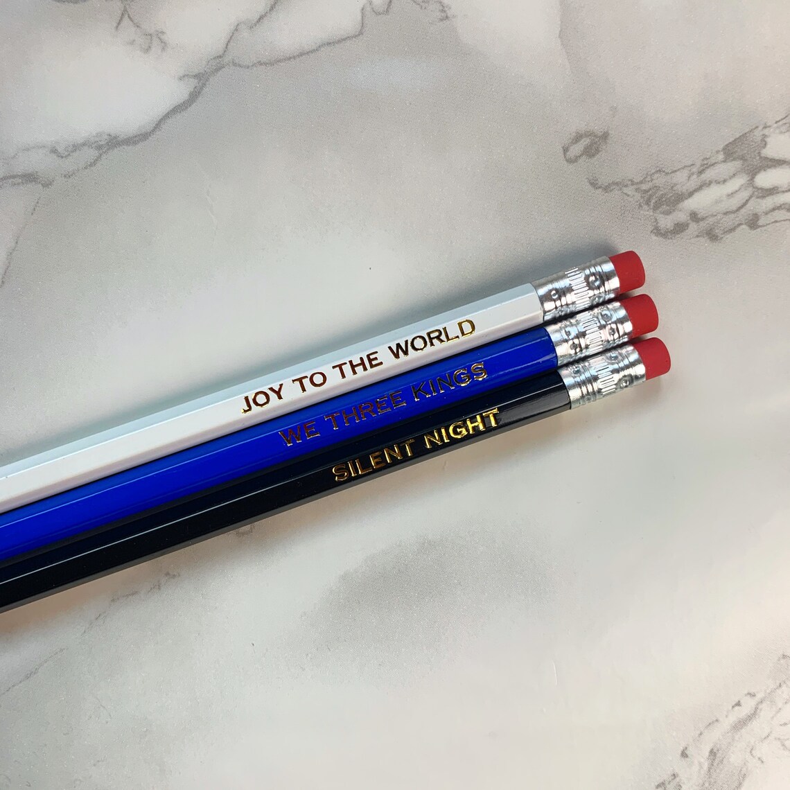 Christmas Carols Pencil Trio Christmas Set, Teacher Stocking Filler ...