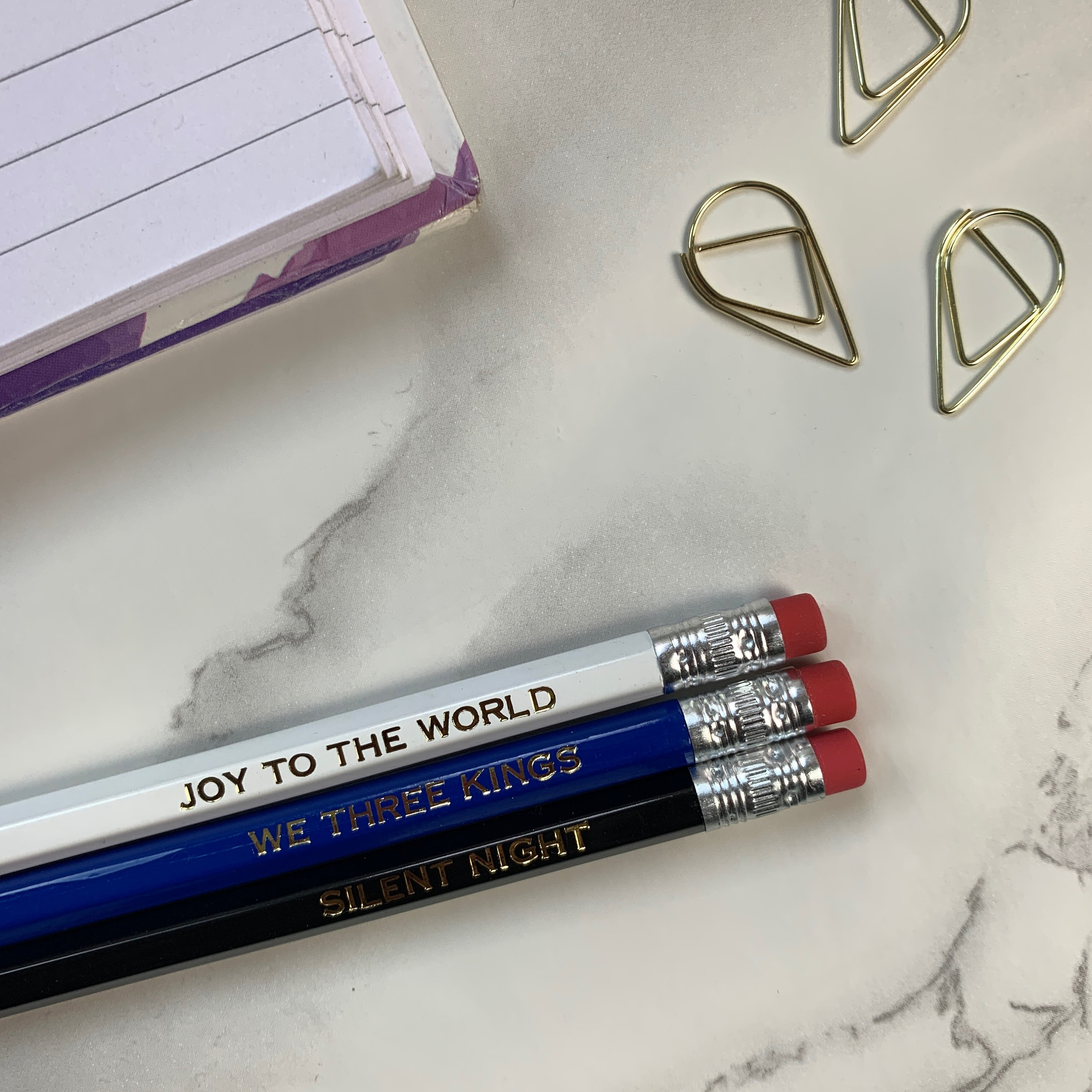 Christmas Carols Pencil Trio Christmas Set, Teacher Stocking Filler ...