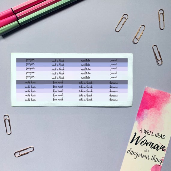 Purple Self-Care Label Sticker Sheet Matte Planner Stickers | Etsy