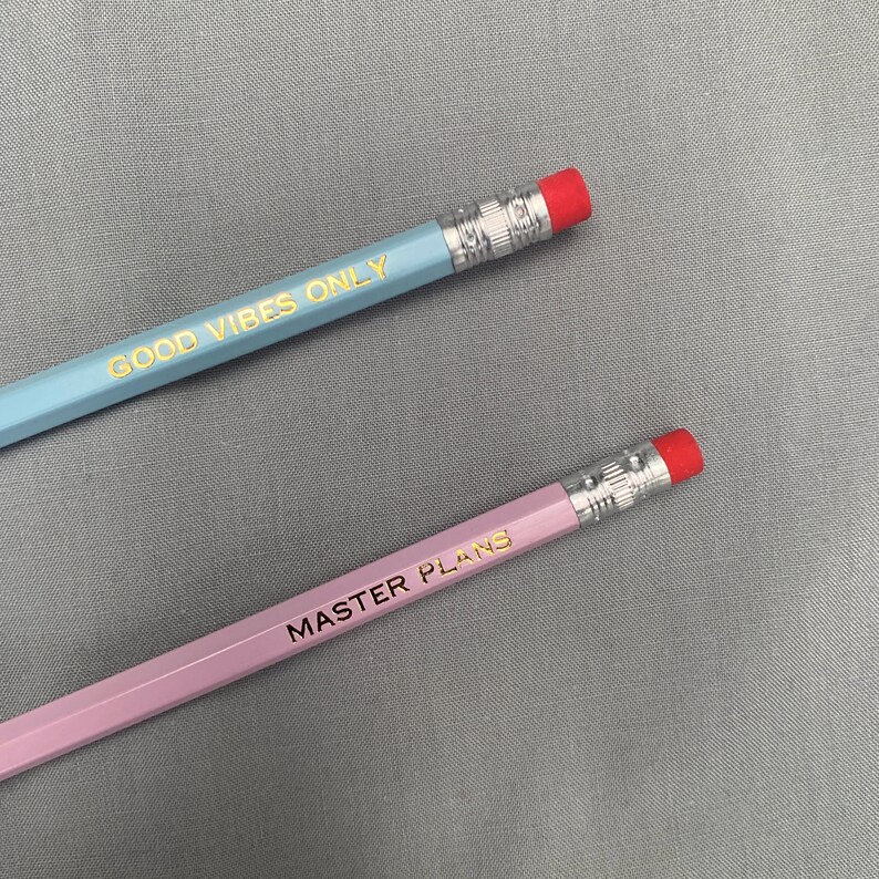 Lilac Gold Foil 'master Plans' Pencil, Pretty Foiled Pencil Stationery ...