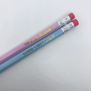 Lilac Gold Foil 'master Plans' Pencil, Pretty Foiled Pencil Stationery ...