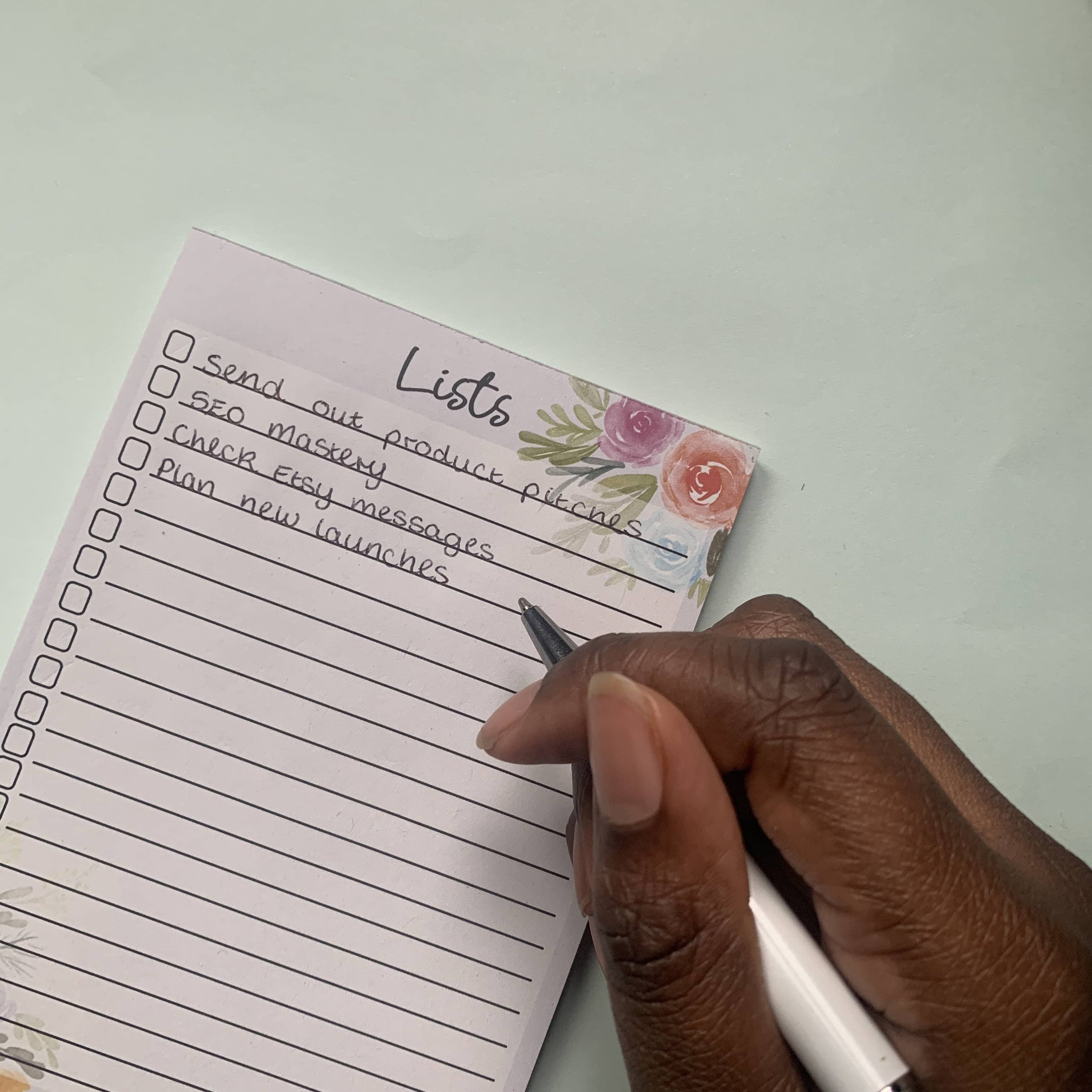 Watercolour Floral List Pad A6 Planning Pad Lilac Shopping - Etsy