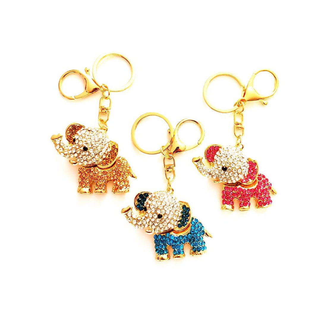 Keychains - Rhinestones Elephant Keychains - Etsy