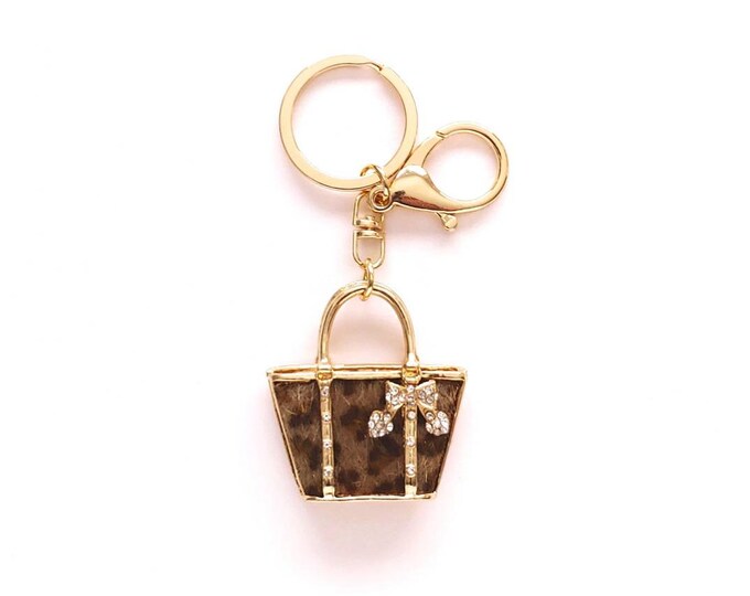 Keychains - Leopard Print Tote Keychain - Etsy