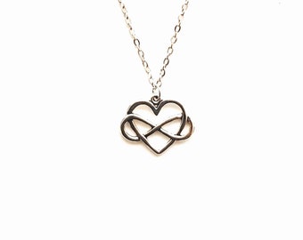 Infinity Heart Necklace - Etsy
