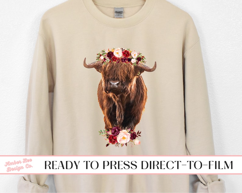 Highland Cow DTF Transfers Ready to Press T-shirt Transfers - Etsy