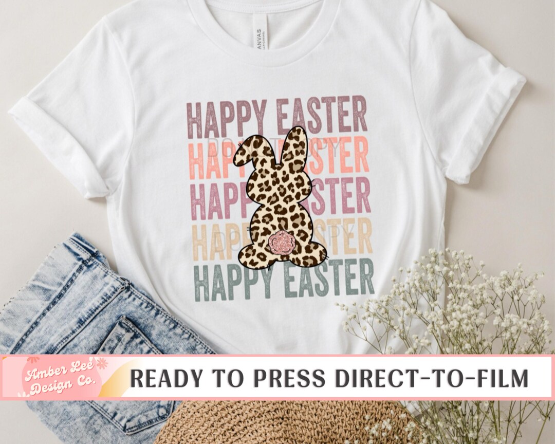Happy Easter Stacked DTF Transfer, Ready to Press, T-shirt Transfers ...