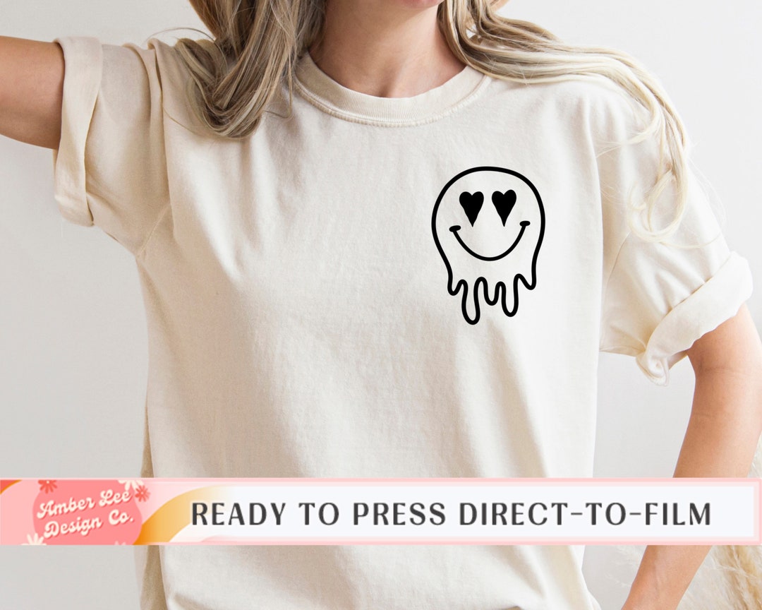 Smiley Face DTF Transfers Ready to Press T-shirt Transfers - Etsy