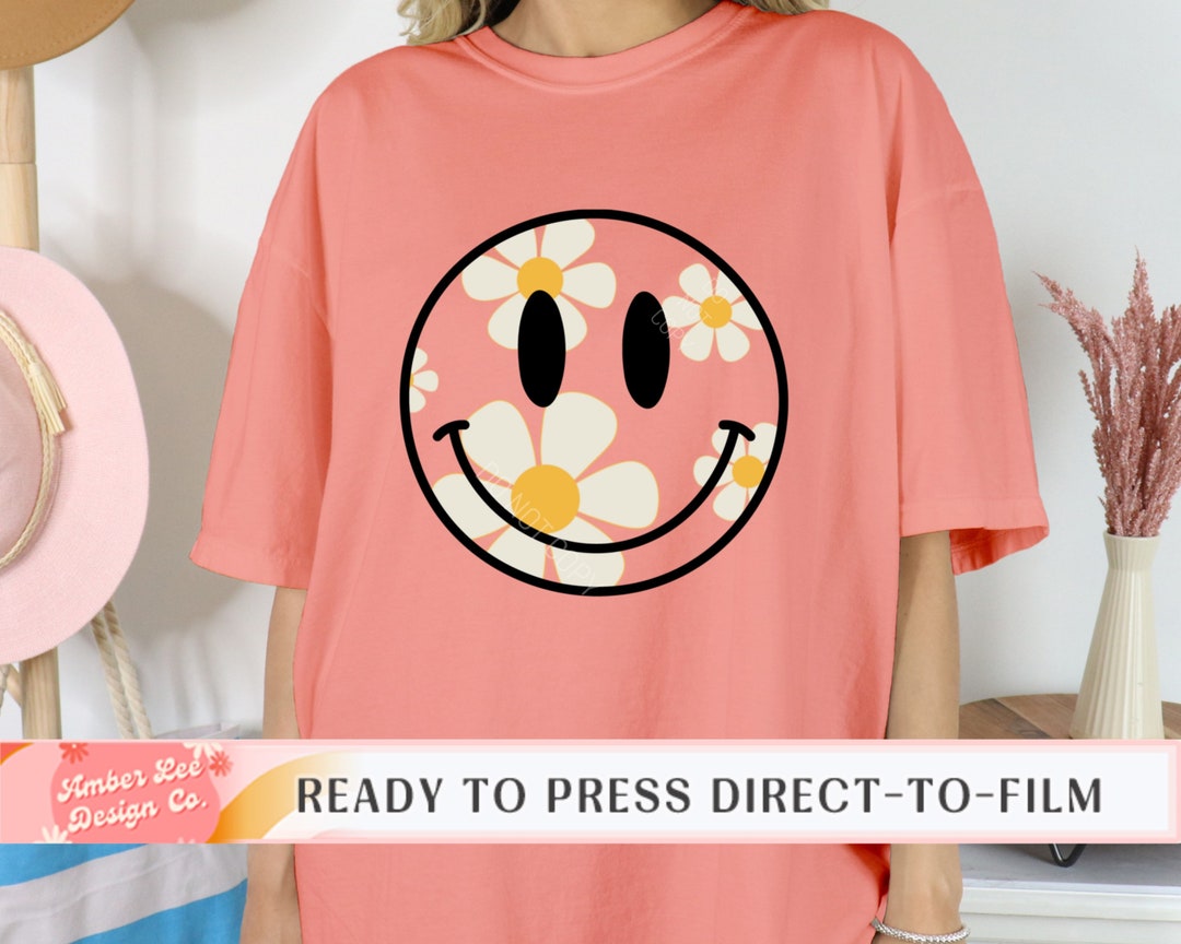 Smiley Face DTF Transfers, Ready to Press, T-shirt Transfers, Heat ...