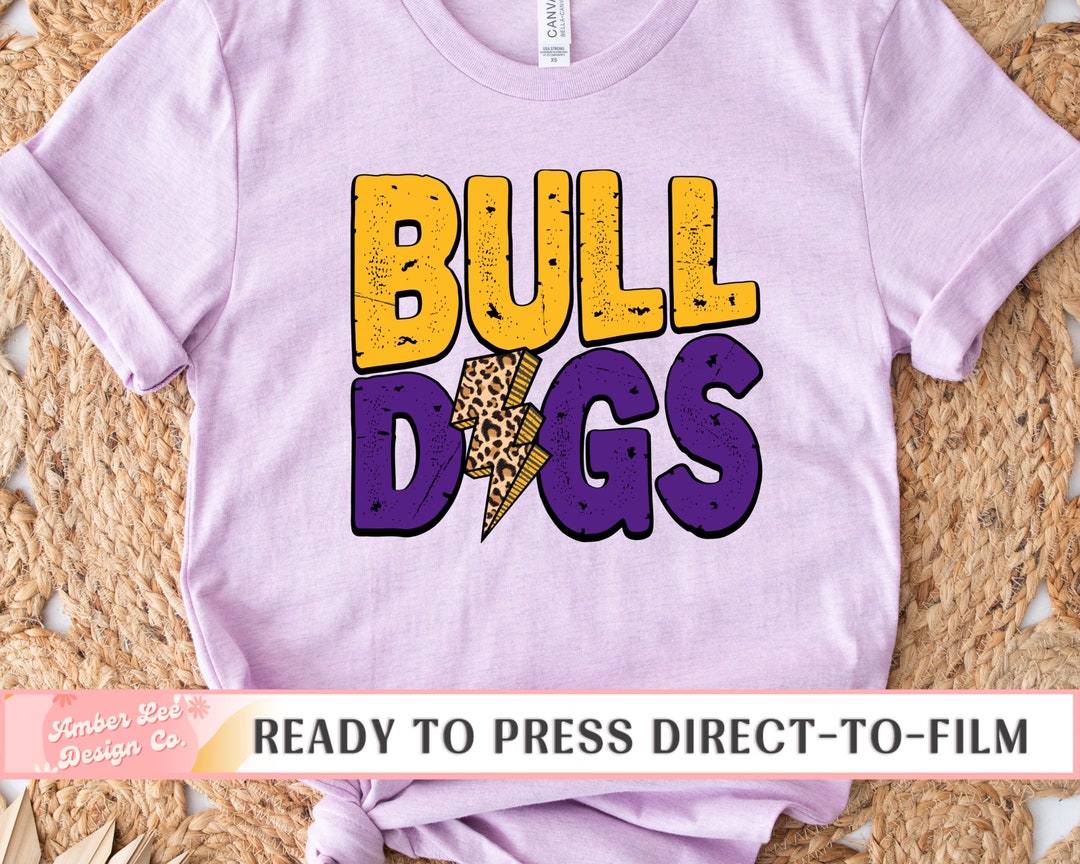Bulldogs Leopard Lightning, DTF Transfers, Ready to Press, T-shirt ...