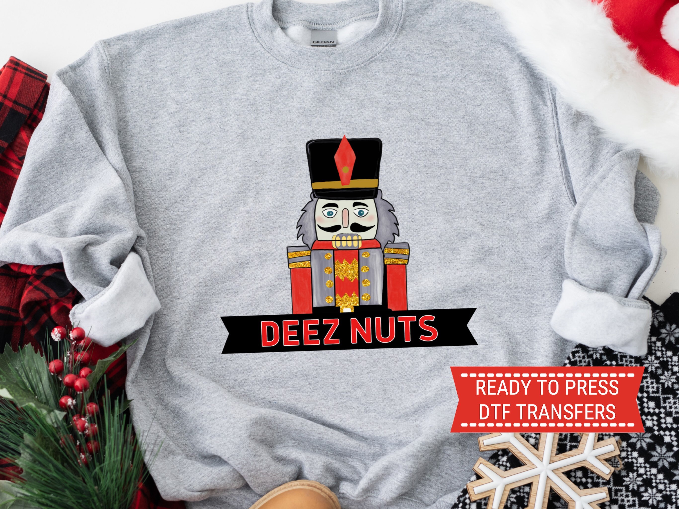 Deez Nuts Nutcracker Christmas DTF Transfers Ready to Press - Etsy