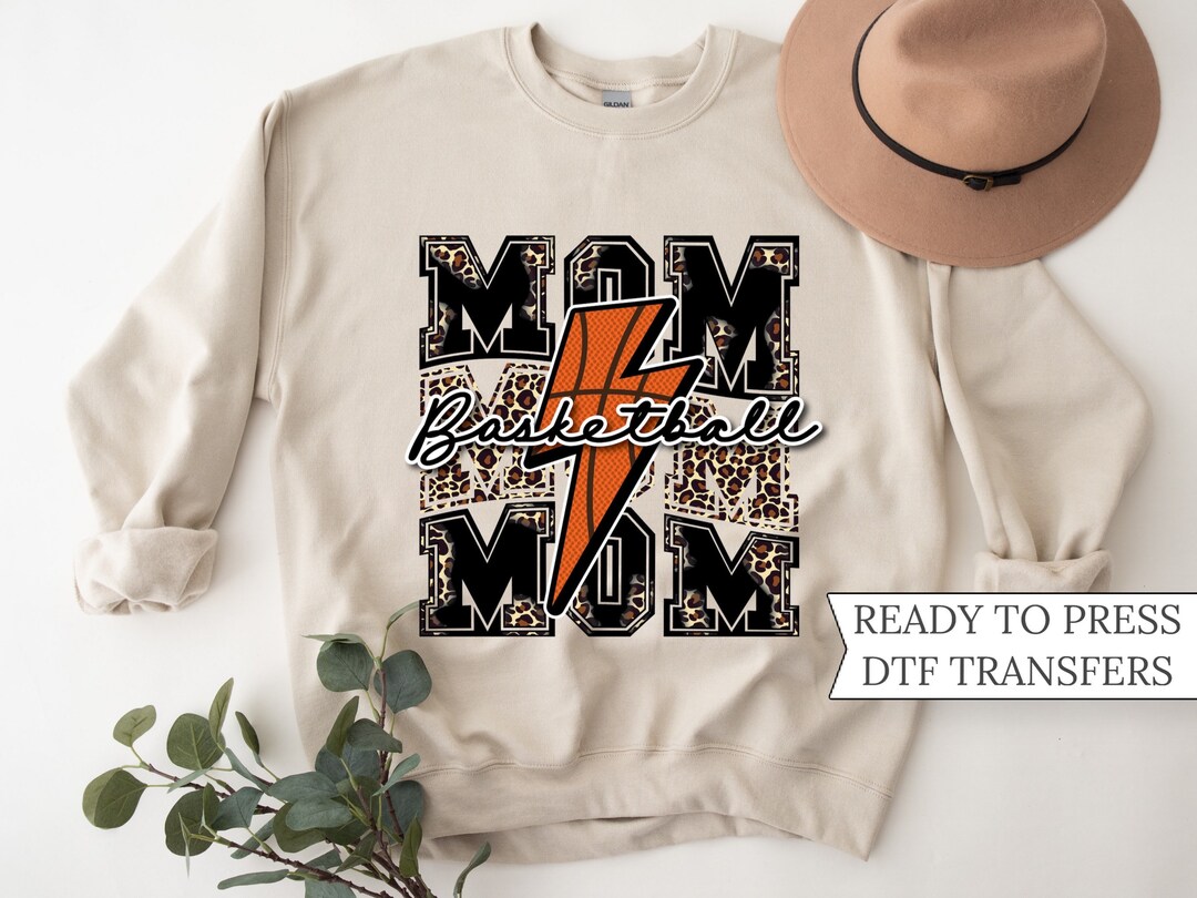 Basketball Mom Leopard Lightning Bolt, DTF Transfers, Ready to Press, T ...