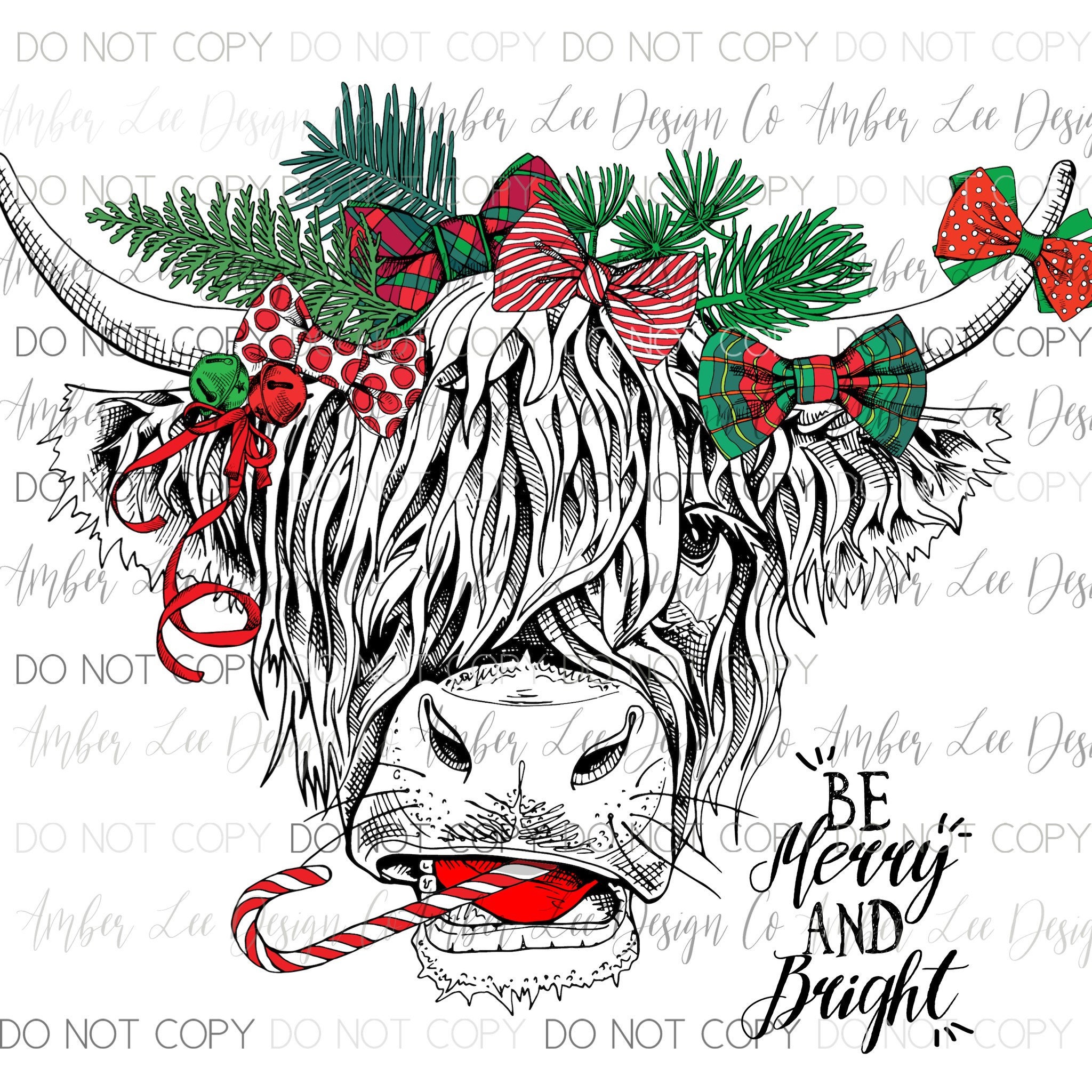 Christmas Cow DTF Transfers, Ready to Press, T-shirt Transfers, Heat ...