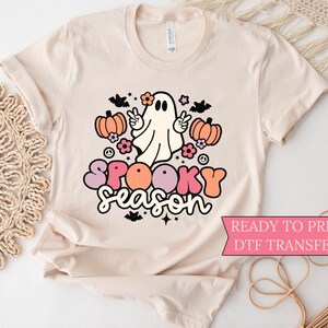 Spooky Season Hippie Ghost DTF Transfers, Ready to Press, T-shirt ...
