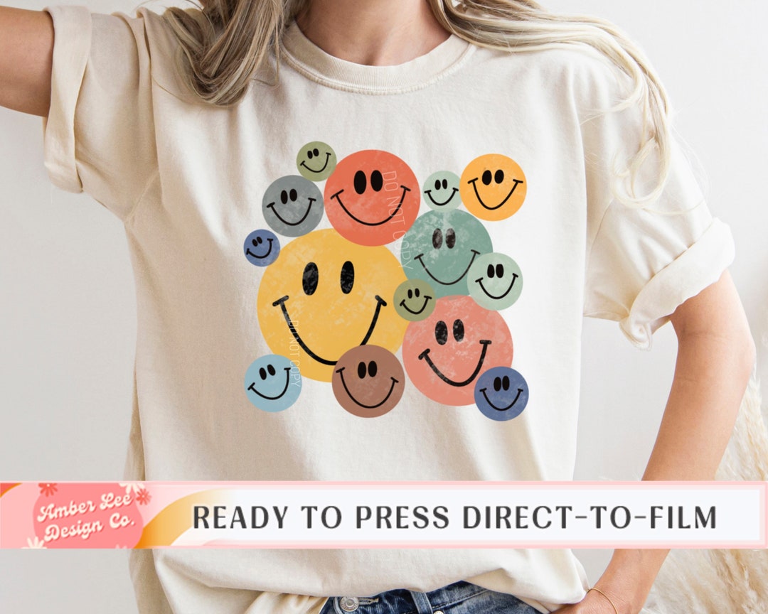 Smiley Face DTF Transfers, Ready to Press, T-shirt Transfers, Heat ...