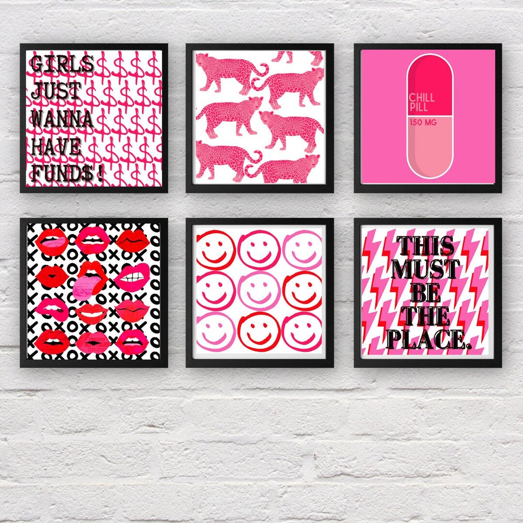 Preppy Room Decor, Poster Print, Prints, Preppy, Wall Art (6 Pcs ...