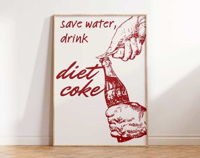 Save Water, Drink Diet Coke Poster - Etsy Canada