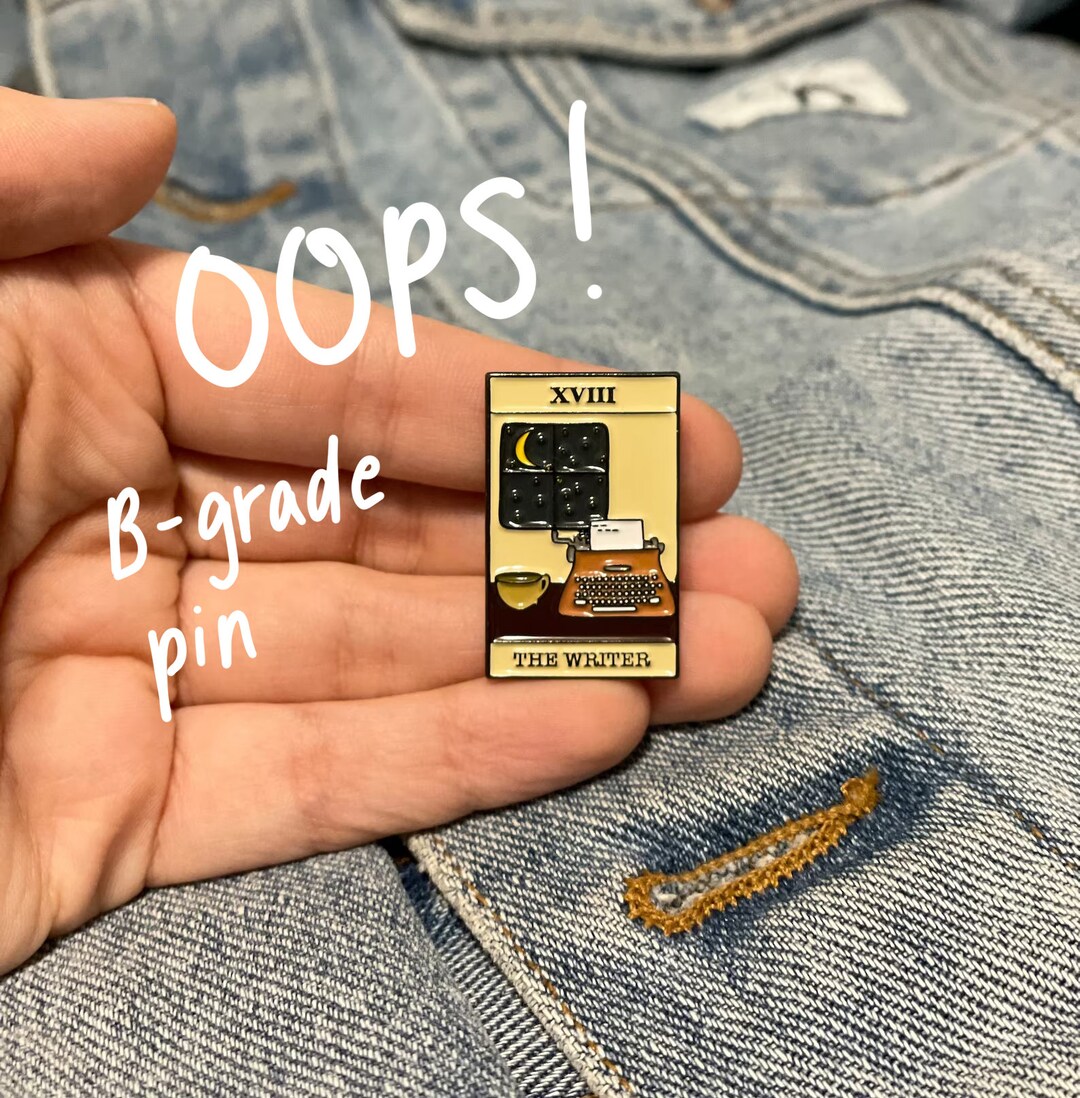 OOPS B Grade Small "the Writer" Tarot Card Enamel Pin -soft Enamel ...