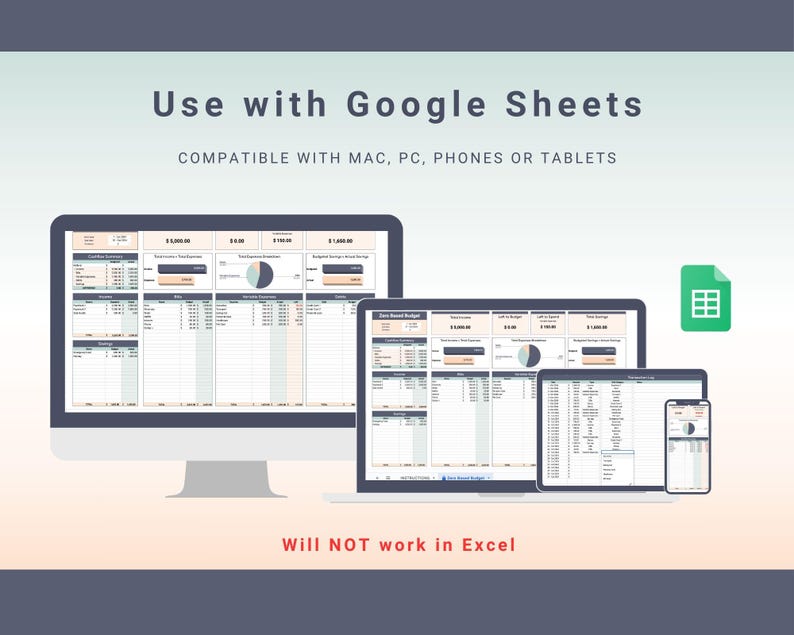 Zero Based Budget Spreadsheet Bundle, Google Sheet Template, Budgeting ...