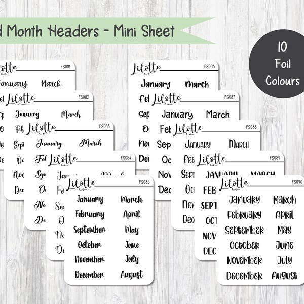 Monthly Headers - Etsy