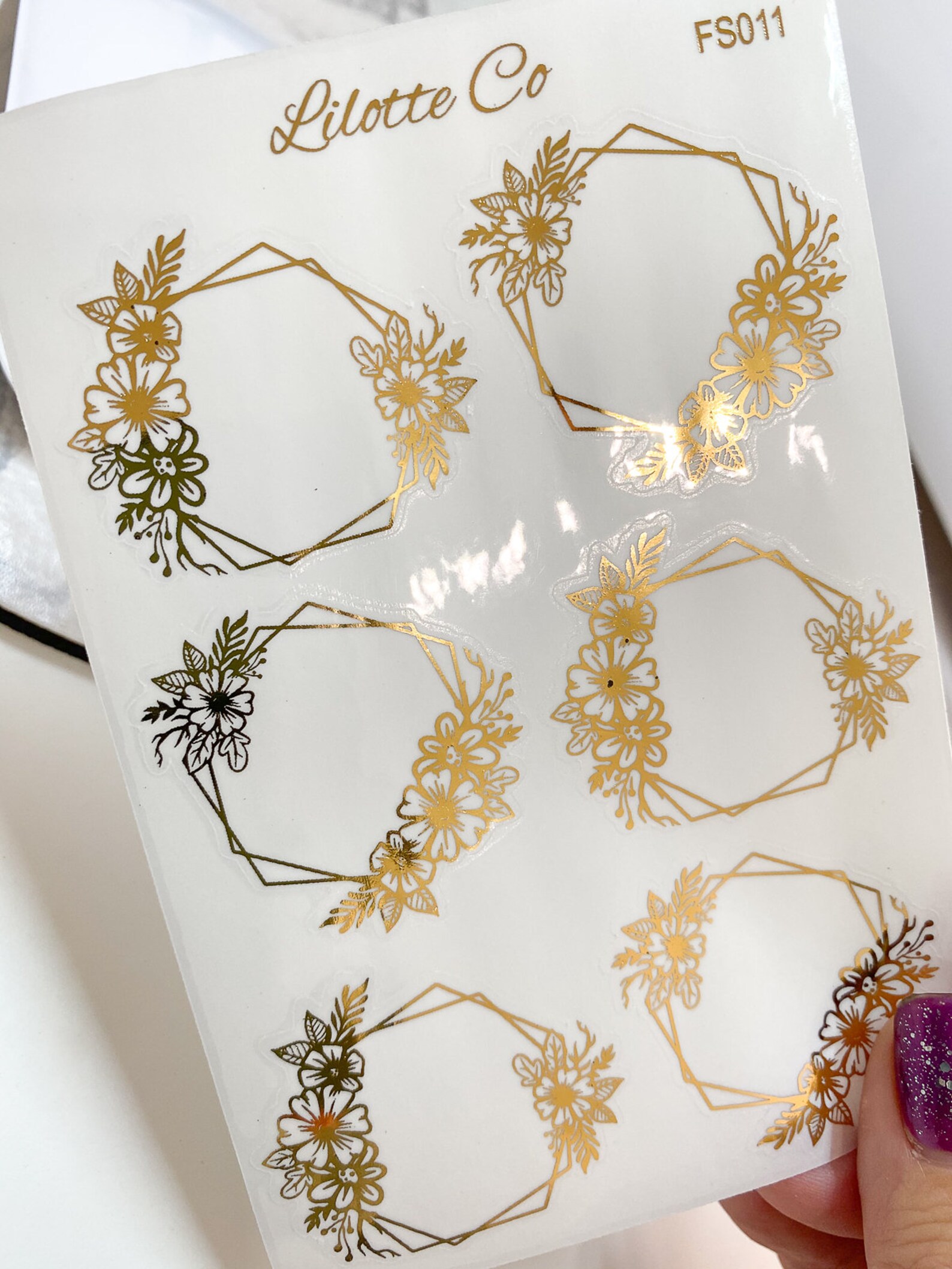 Foiled Offset Frames Overlay Stickers Foil Overlay Stickers | Etsy