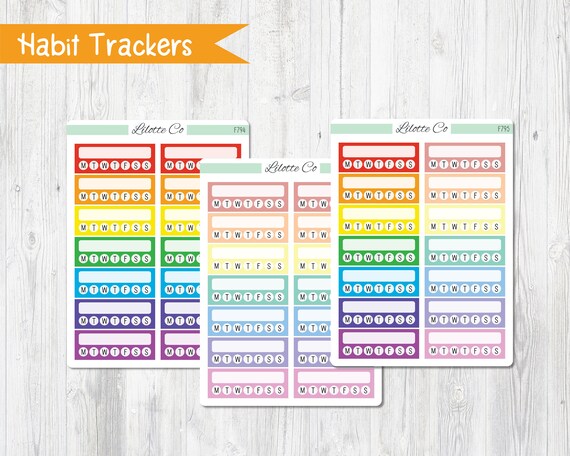 Embellishments Papercraft Daily Habit Stickers Habit Planner Stickers ...