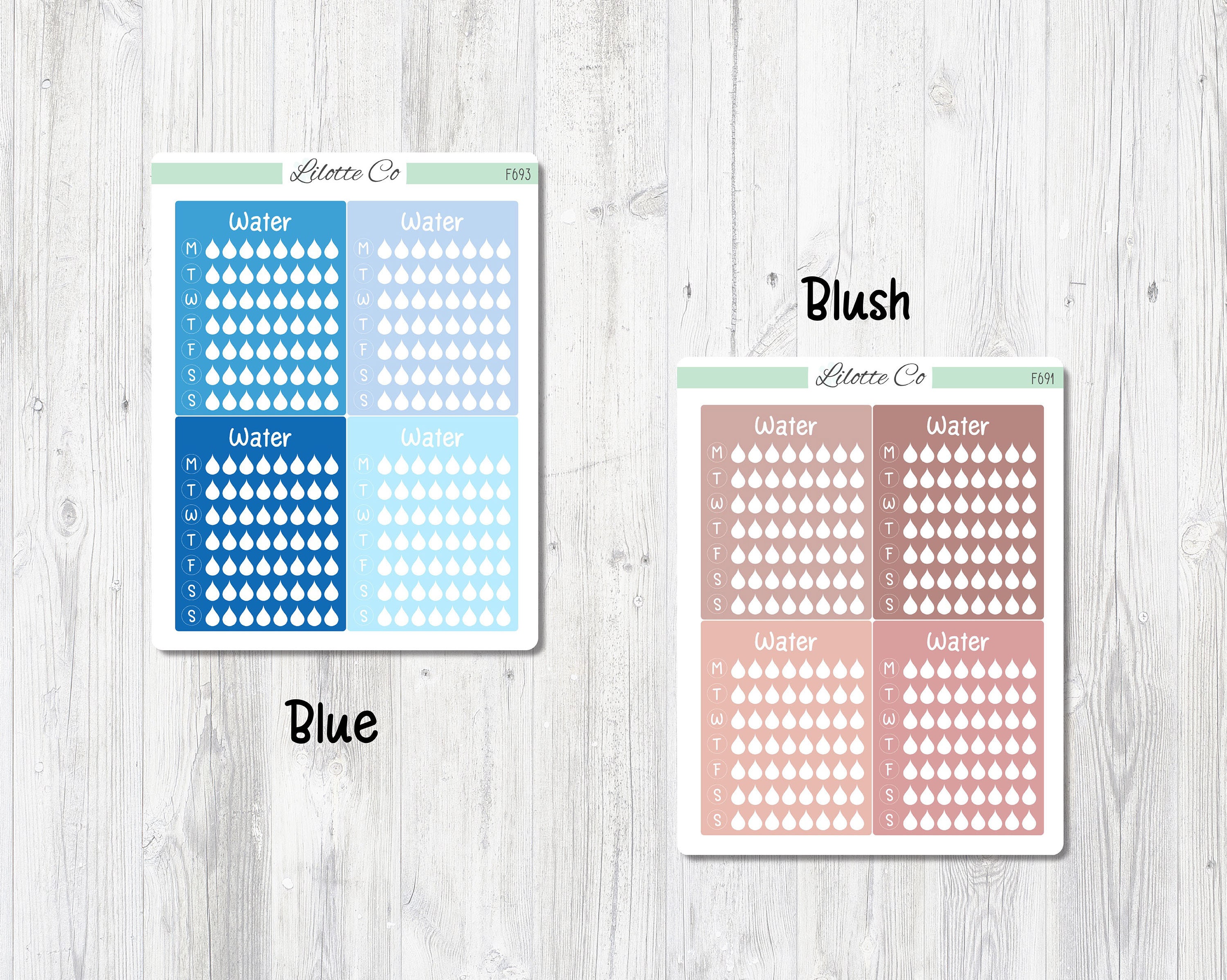 Weekly Water Tracker Stickers Water Intake Tracking Stickers - Etsy