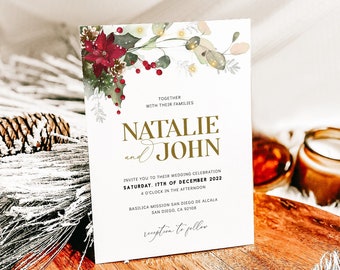 Winter Christmas Wedding Invitation - Etsy