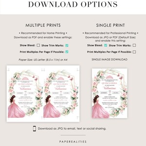 Editable Quinceañera Invitation Template, Mis Quince Anos Birthday ...