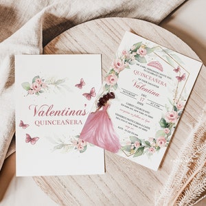 Editable Quinceañera Invitation Template, Mis Quince Anos Birthday ...