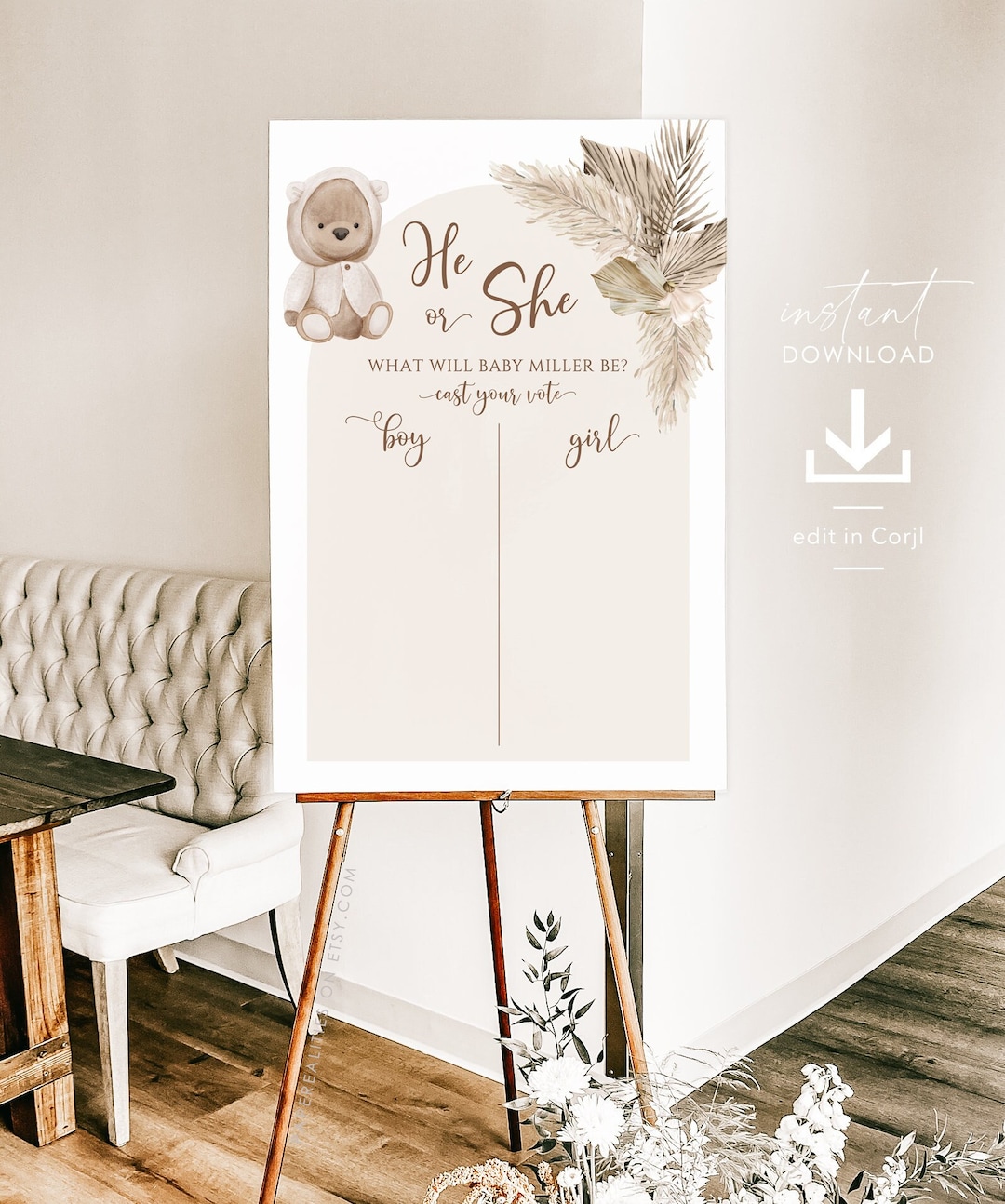 Gender Reveal Voting Sign Template, Guess the Gender Game, What Will ...