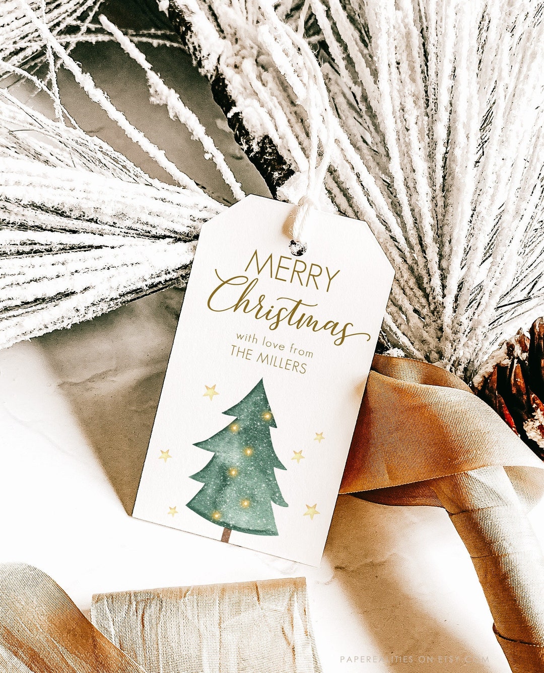 Christmas Tag Template, Personalized Christmas Tag, Holiday Gift Tag ...