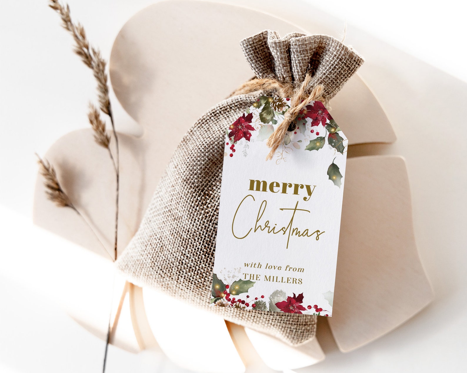Christmas Tag Template, Personalized Christmas Tag, Holiday Gift Tag ...