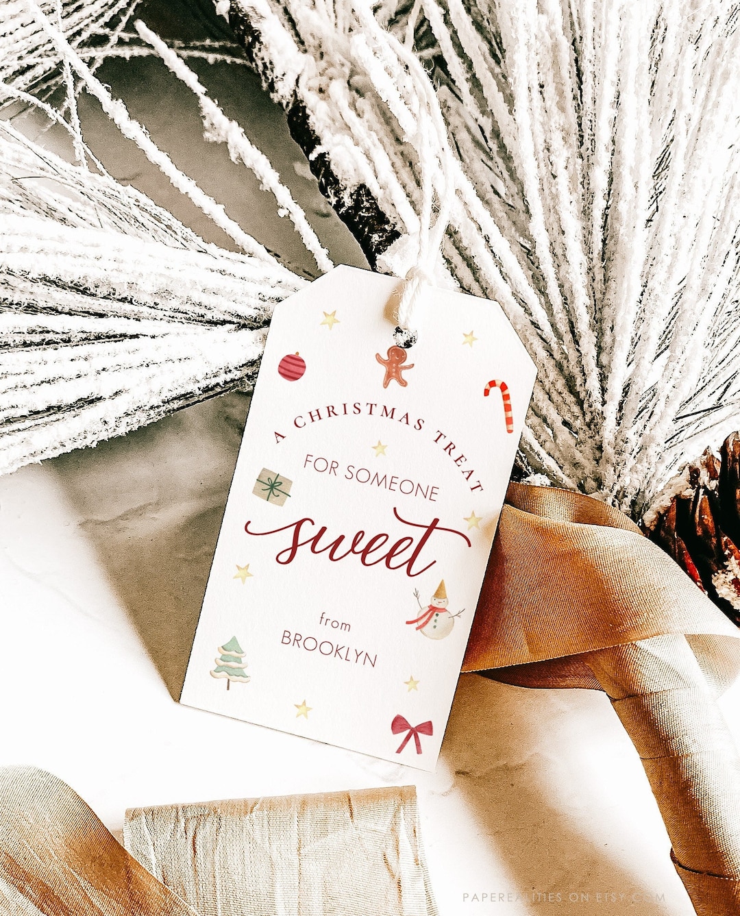 Christmas Treat Tag Template, Christmas Tag, Holiday Gift Tag ...