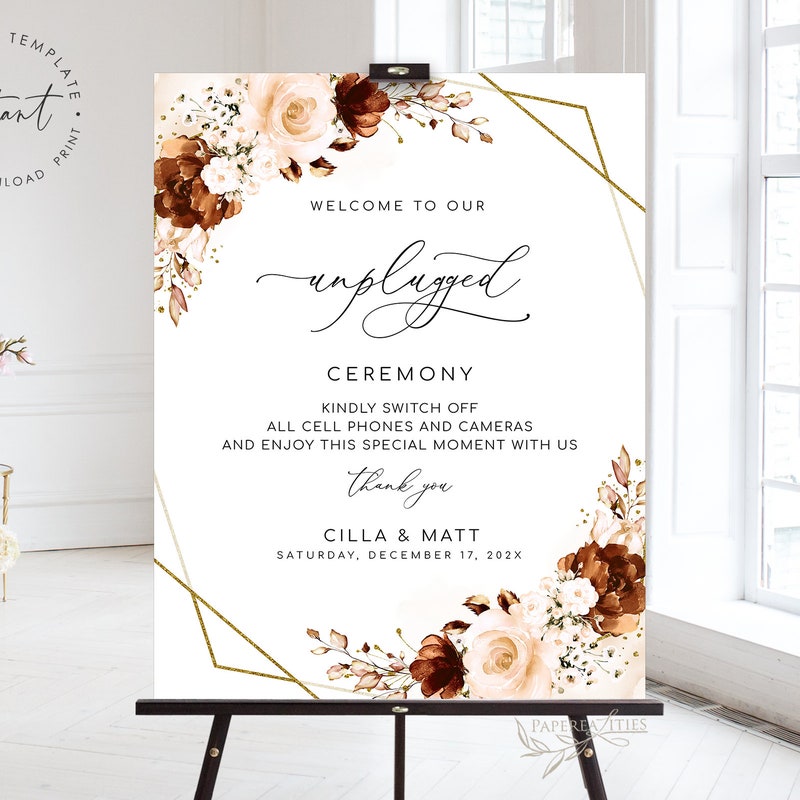 Unplugged Ceremony Sign - Etsy