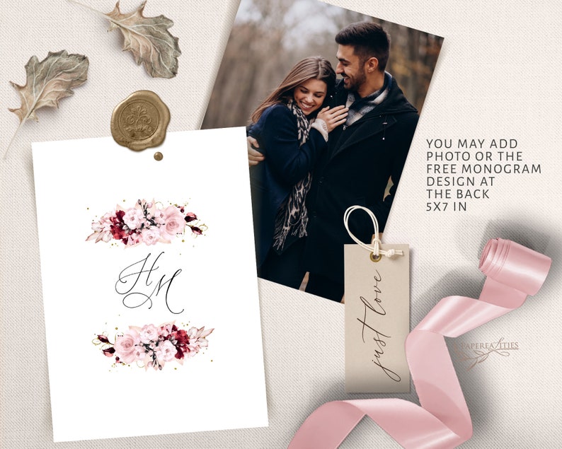 HOPE Dusty Pink Wedding Invitation Template Download | Etsy