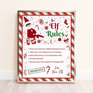 Editable Elf Rules Sign: Christmas Printable (digital Download) - Etsy