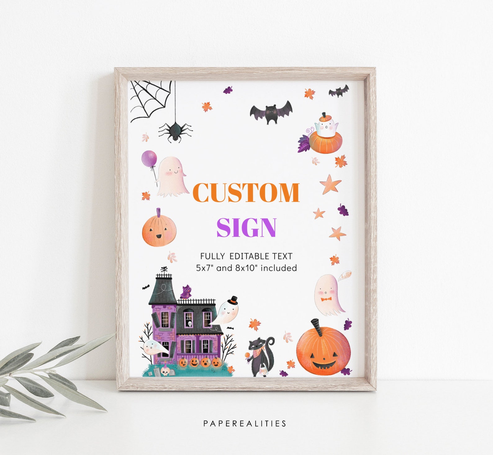 Editable Halloween Sign Template: Custom Baby Shower Decor (5x7 8x10 ...