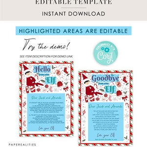 Editable Elf Return Letter Template Printable Elf Arrival Letter ...