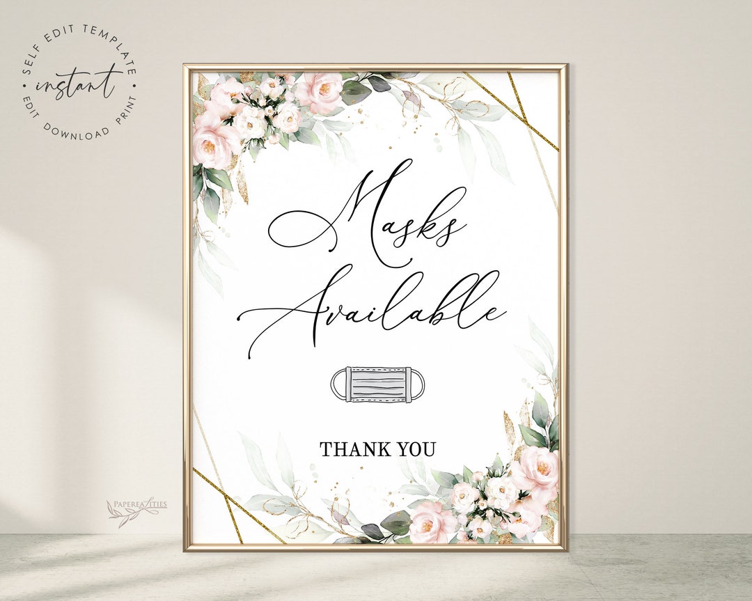 ELLIE Printable Mask Available Sign Template Greenery - Etsy UK