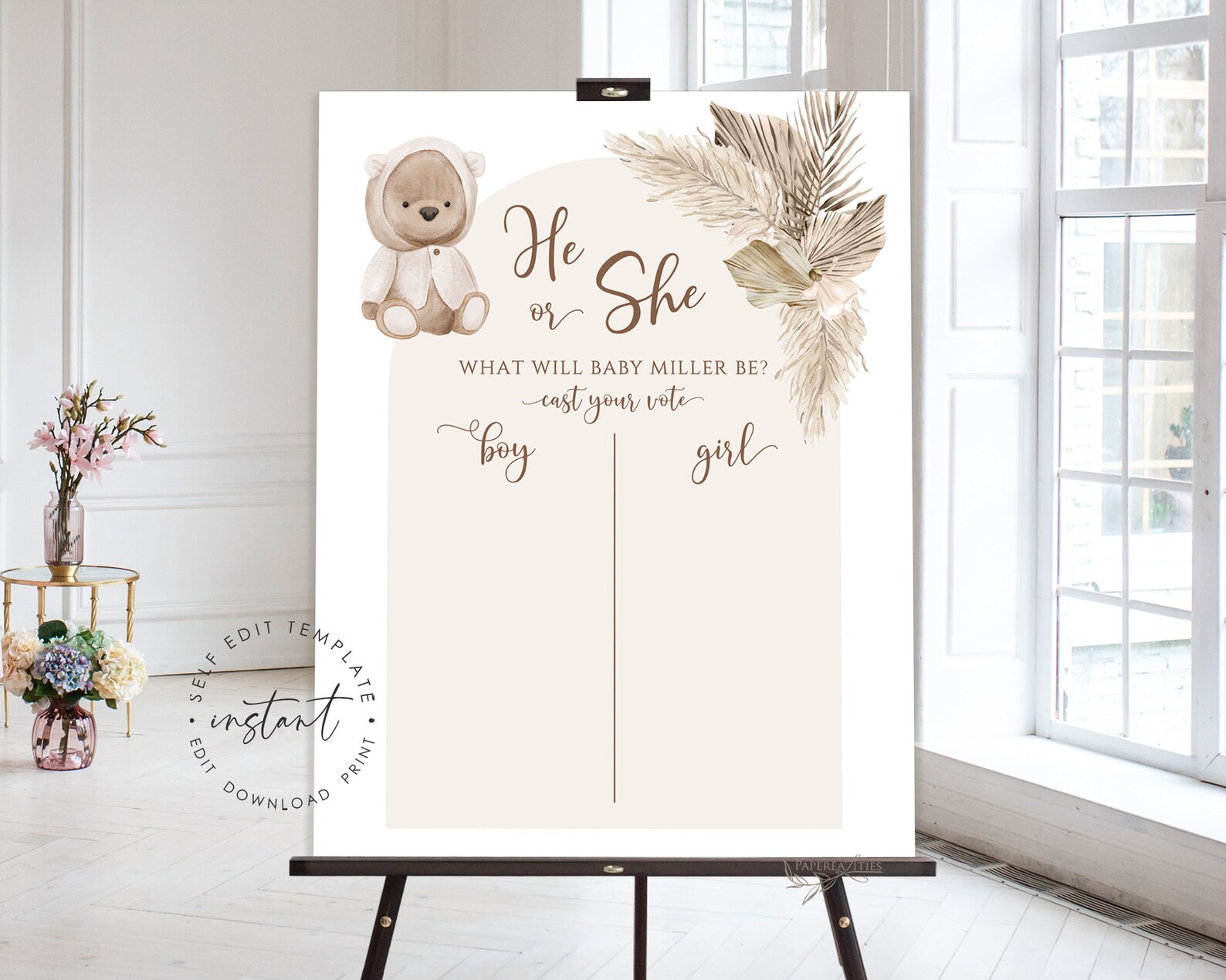 Gender Reveal Voting Sign Template, Guess the Gender Game, What Will ...