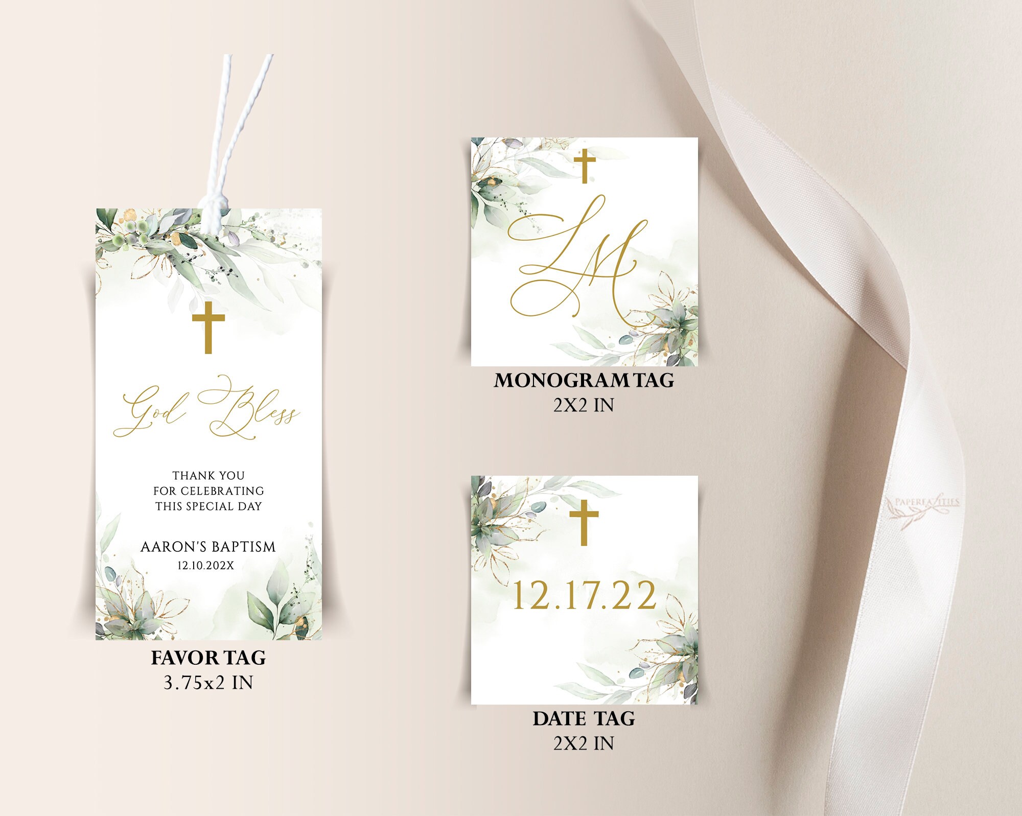 Baptism Favor Tag Template Baptism Gift Tags Christening - Etsy